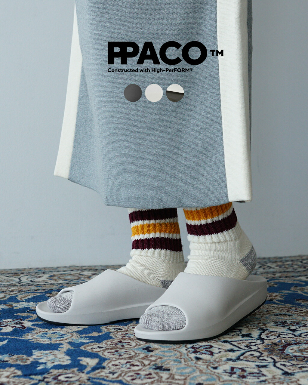 【楽天市場】パコ PPACO LUX-2 スライド サンダル ダークグレー オフホワイト レディース メンズ PPA24120020604：Crouka／クローカ