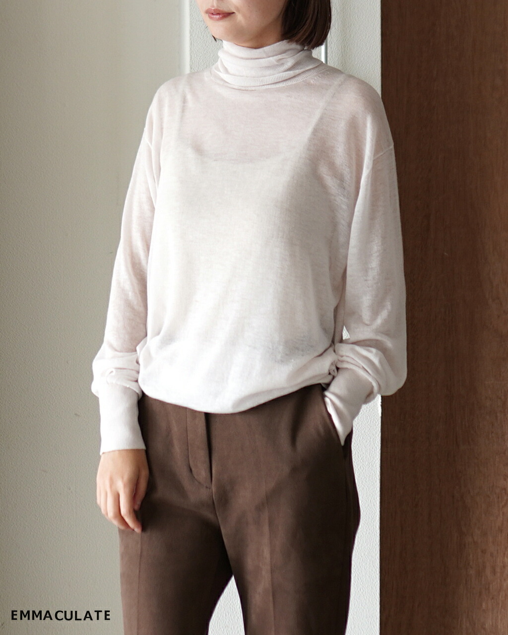 【楽天市場】【クーポン10%OFF】【ポイント10倍】エマキュレイト EMMACULATE 16Gシアー タートルネック プルオーバー ハイゲージ ニット レディース 2253K-52345 ...