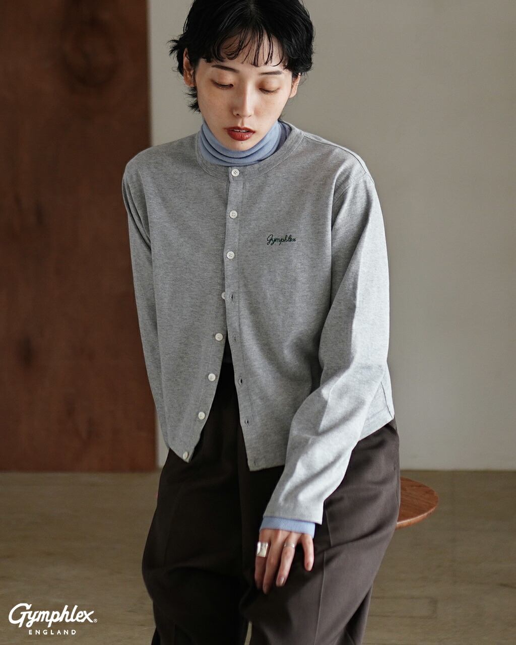 【楽天市場】ジムフレックス Gymphlex ショート クルー ネック カーディガン レディース SHORT CREW NECK ...