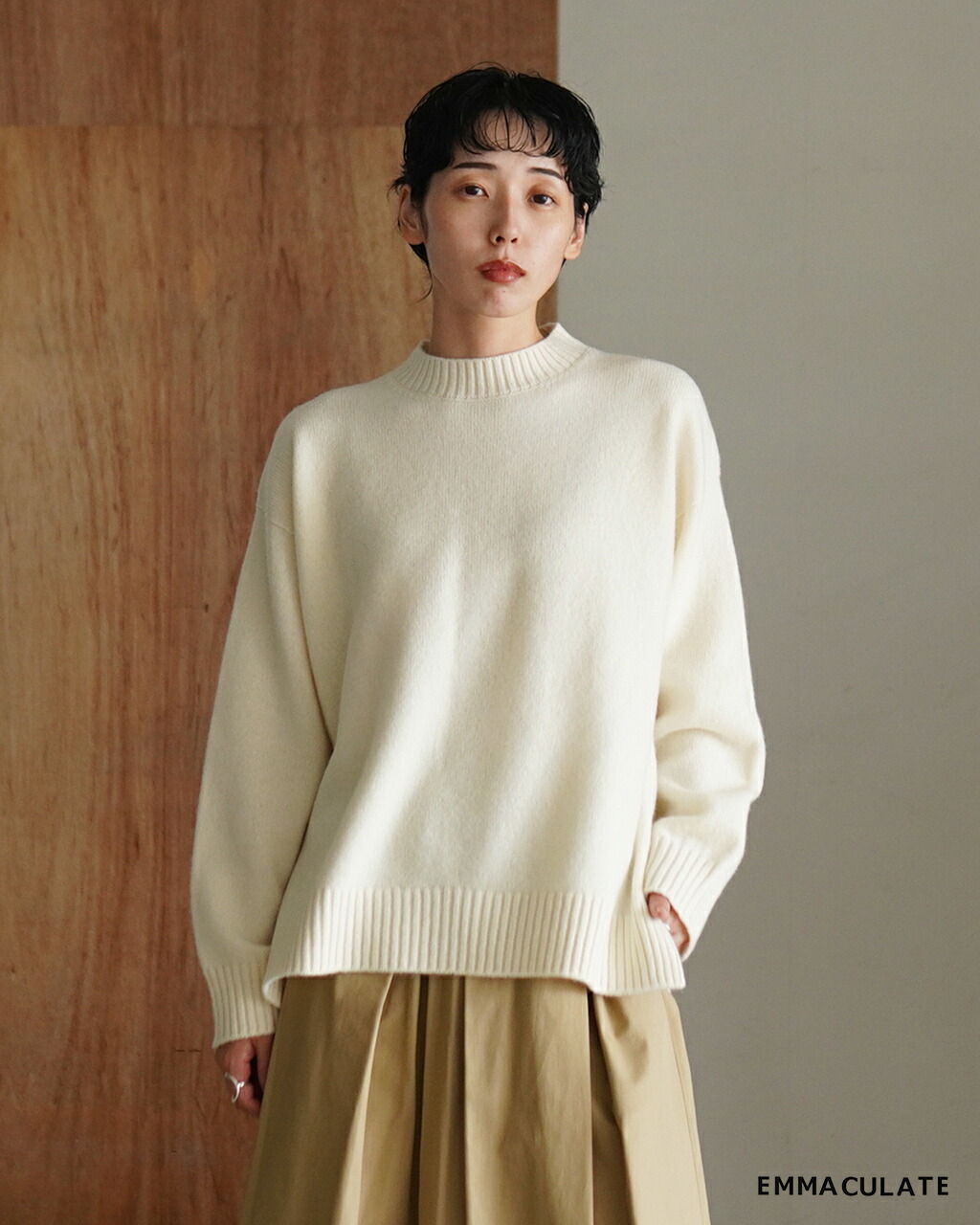 【楽天市場】エマキュレイト EMMACULATE ニット モックネックプルオーバー カシミヤ混 長袖 ハイゲージ セーター スリットデザイン レディース KNIT 2253K-01361 ...