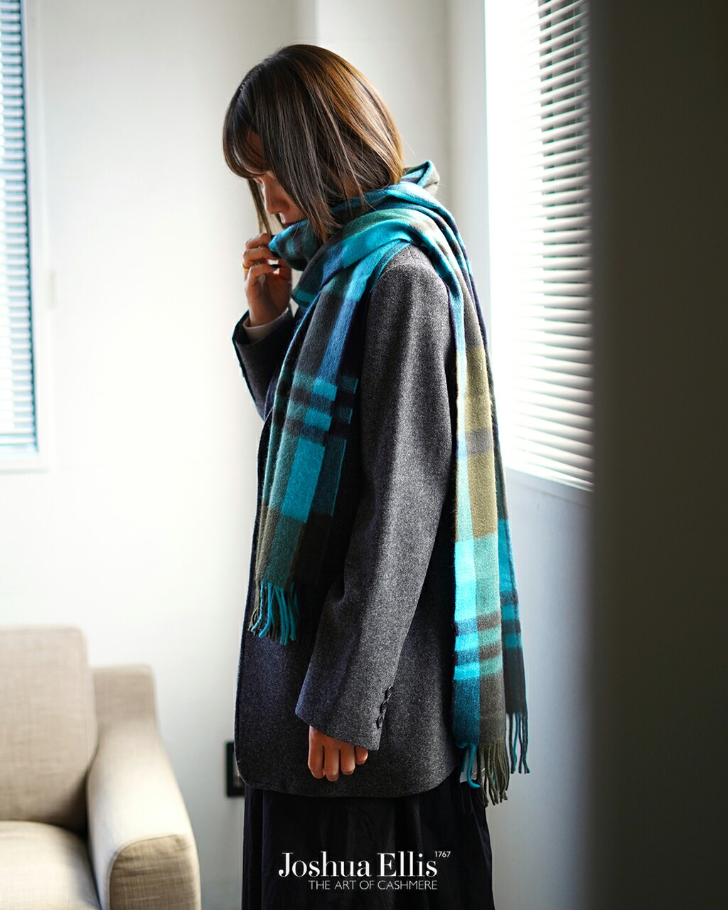 【楽天市場】【SALE！20%OFF】ジョシュアエリス Joshua Ellis カシミア ストール マフラー 50×190cm レディース イギリス製 CPG52522 CPG52528 ...