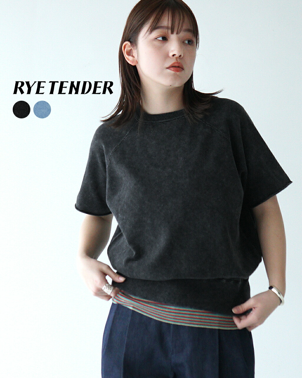 【楽天市場】【アウトレット！20%OFF】ライテンダー RYE TENDER Tシャツ レディース メンズ ANTIN TOP アンティントップ ラグランスリーブ 半袖 ブラック ブルー 黒 ...