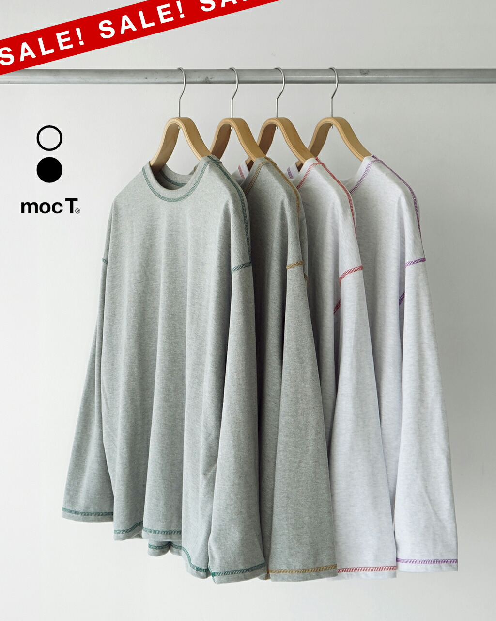 【楽天市場】早得24h限定ポイント10倍！モクティ mocT プレーティング ジャージー クルーネック ロングスリーブ ビッグTシャツ メンズ ...