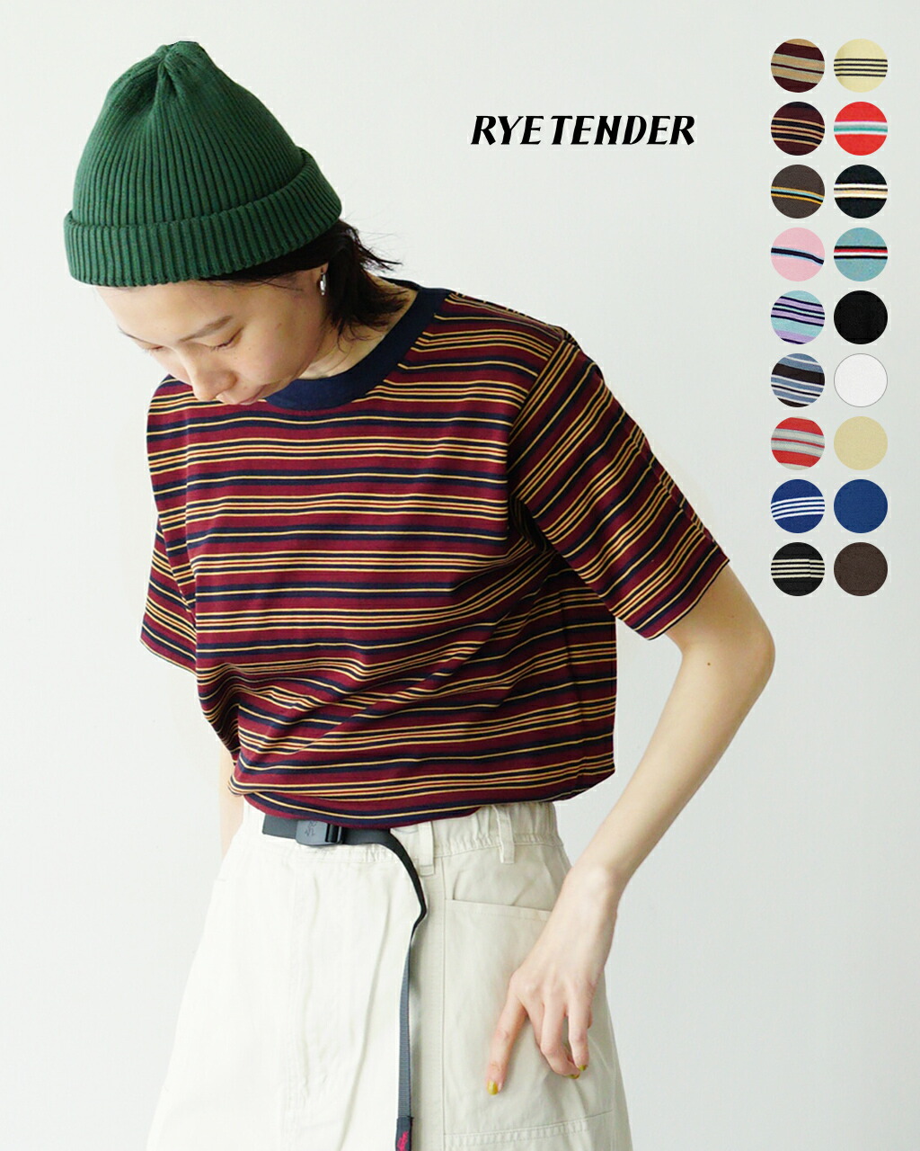 【楽天市場】ライテンダー RYE TENDER【Crouka別注】半袖ニット Tシャツ レディース メンズ CENTRE TEE クルーネック カットソー ソリッド ボーダー ブラック ...