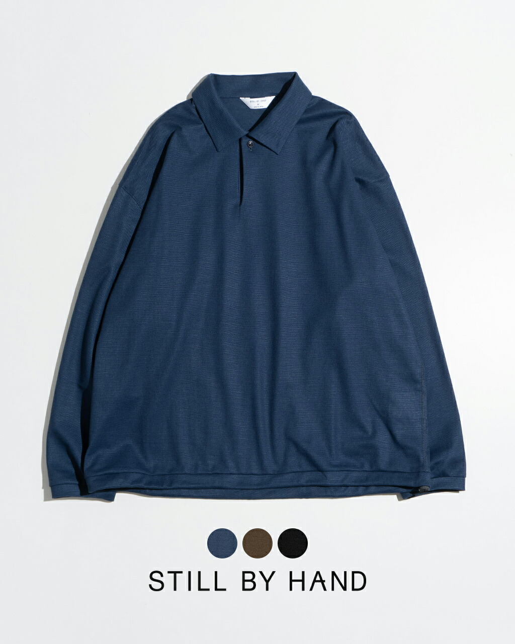 【楽天市場】スティルバイハンド STILL BY HAND 長袖 ポロシャツ ブラウン ブルー ブラック 茶 青 黒 メンズ LONG ...