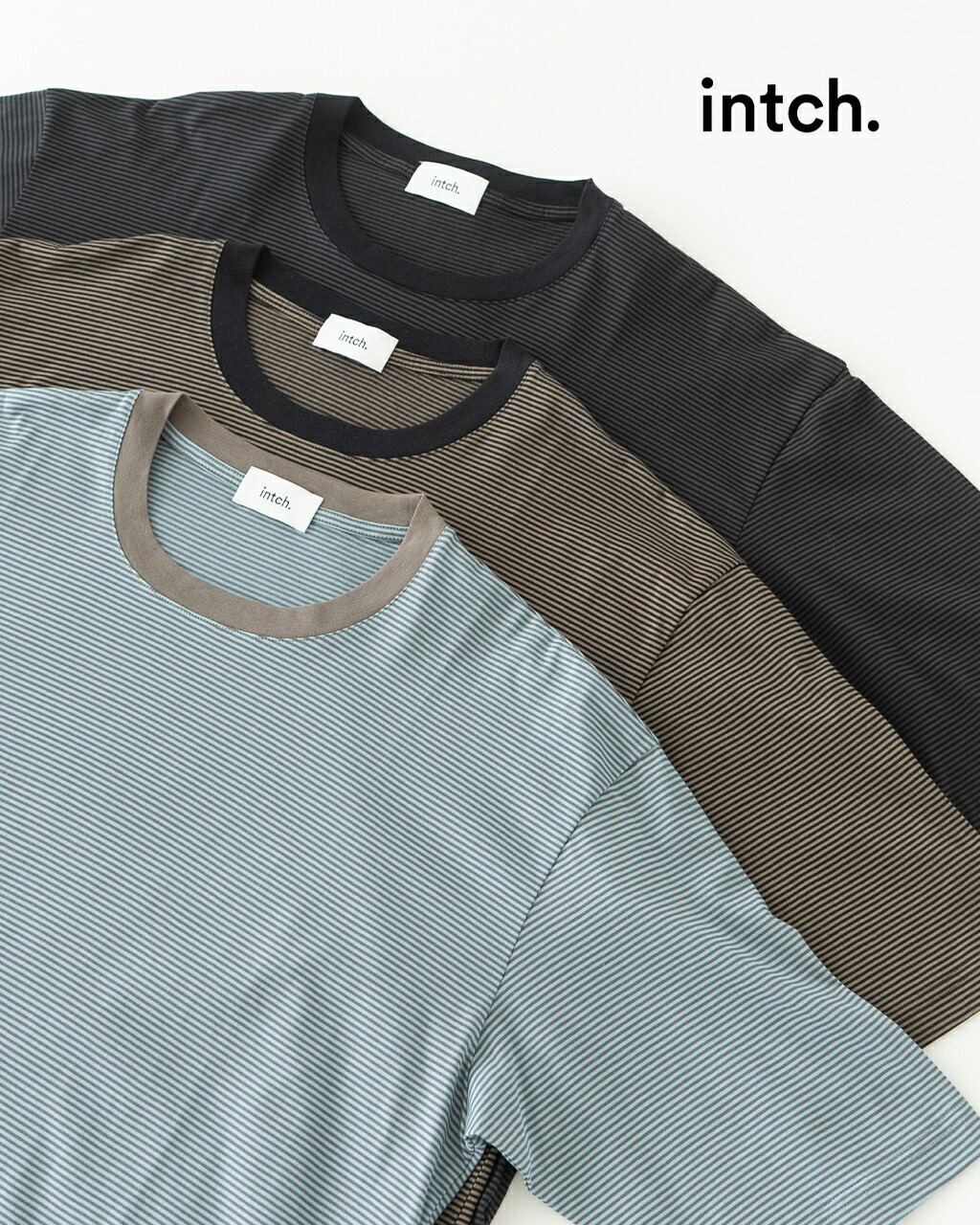 【楽天市場】インチ intch. Tシャツ メンズ TEE 半袖 カットソー ボーダー クルーネック ブルー ブラウン ブラック 青 茶 黒 302510001 0608 xp10 ...