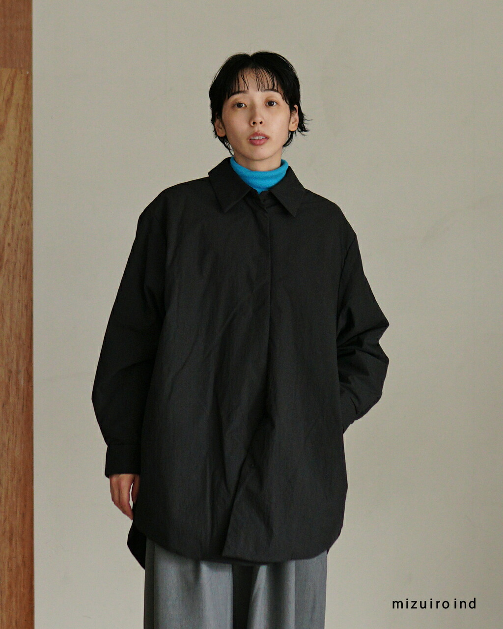 【楽天市場】ミズイロインド mizuiro ind ワイドパディングシャツジャケット レディース wide padding shirt JK 4-270039 1120：Crouka／クローカ