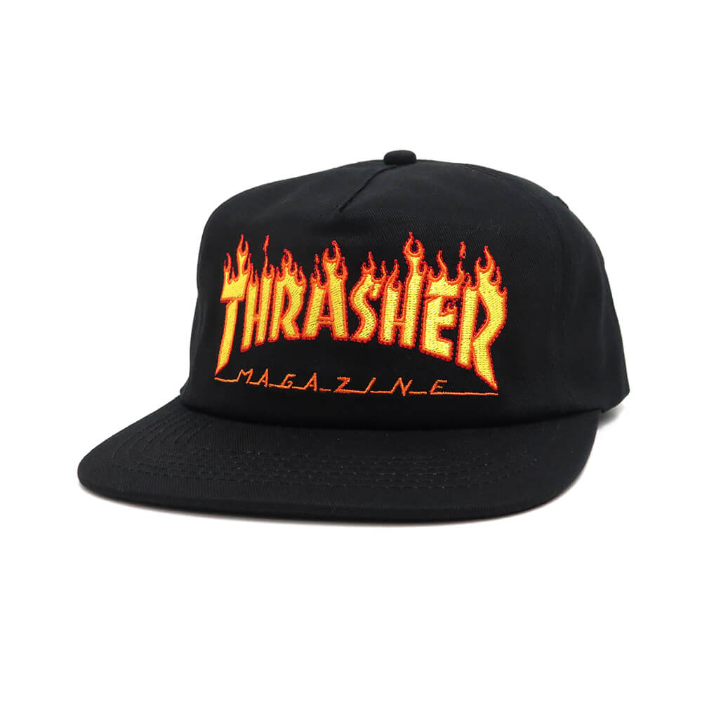 【楽天市場】THRASHER CAP スラッシャー キャップ FLAME EMBROIDED SNAPBACK BLACK（US企画 ...