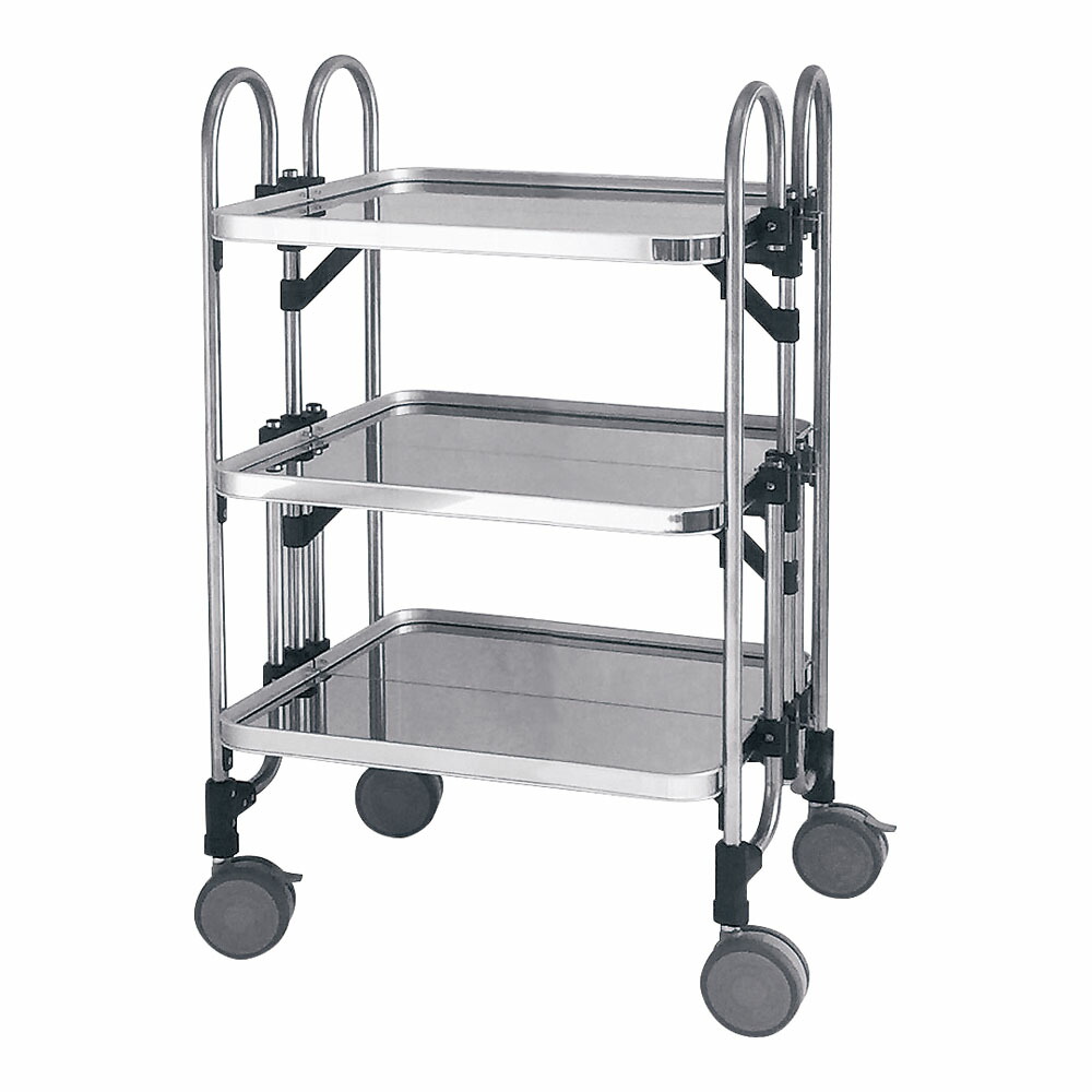 【楽天市場】アボジワゴン 3段 折りたたみ式 KEA-3 HAB-10【メーカー直送品】【代引不可】[関連：トクヤマ 業務用 日本製 ...