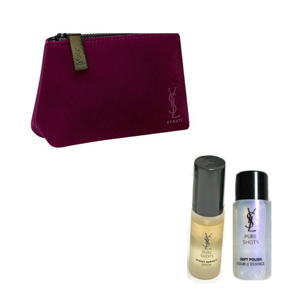 【楽天市場】YSL サンローラン ピュアショット ナイトセラム 7mLピュアショット エッセンス ローション10mL ボルドーパープル レザー ポーチ セット ysl-gift-set2023 ...