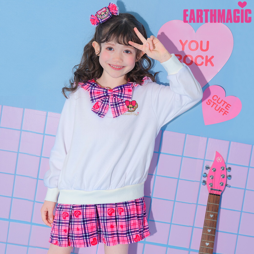 【楽天市場】WINTER SALE｜【EARTHMAGIC正規取扱店】アースマジック 2024秋 ベロアチェック×裏毛セーラーワンピース マフィー 女児 女の子 子供服 キッズ ドッキング ...