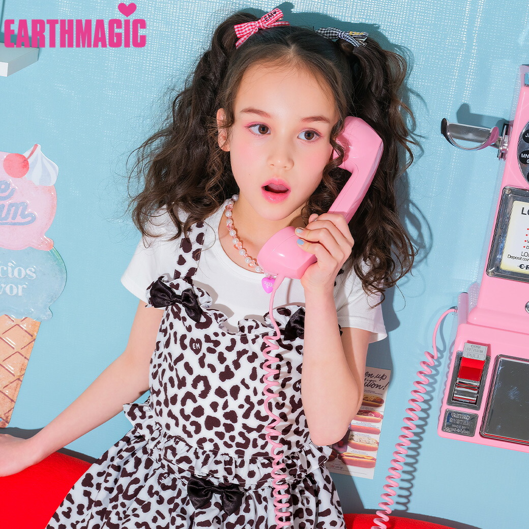 【楽天市場】【EARTHMAGIC正規取扱店】アースマジック 2025夏 レオパード総柄キャミ重ね着風Tシャツ 女児 女の子 子供服 キッズ トップス 100cm 110cm 120cm ...