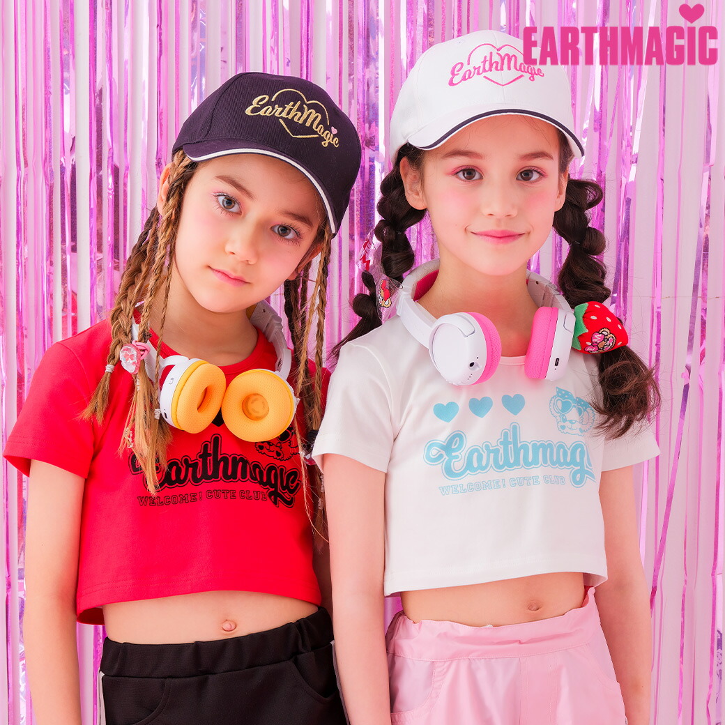 【楽天市場】【EARTHMAGIC正規取扱店】アースマジック 2025夏 ショート丈Tシャツ 女児 女の子 子供服 キッズ トップス 100cm 110cm 120cm 130cm 140cm ...