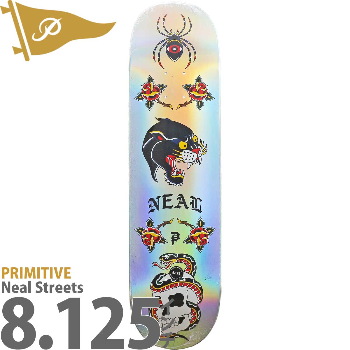【楽天市場】プリミティブ 8.125インチ スケボー デッキ Primitive Skateboards Pro Robert Neal ...