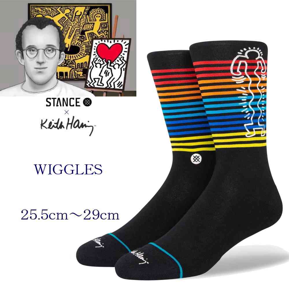 【楽天市場】【ポイント5倍UP】 Stance ソックス スタンス キース ヘリング Stance Socks Wiggles Keith Haring 25.5-29.0cm 靴下 ...
