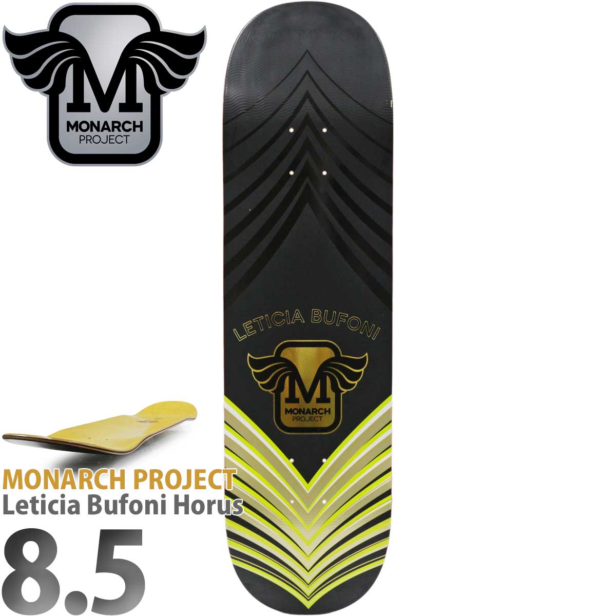 【楽天市場】モナークプロジェクト 8.5インチ スケボー デッキ Monarch Project Skateboard Pro Leticia ...