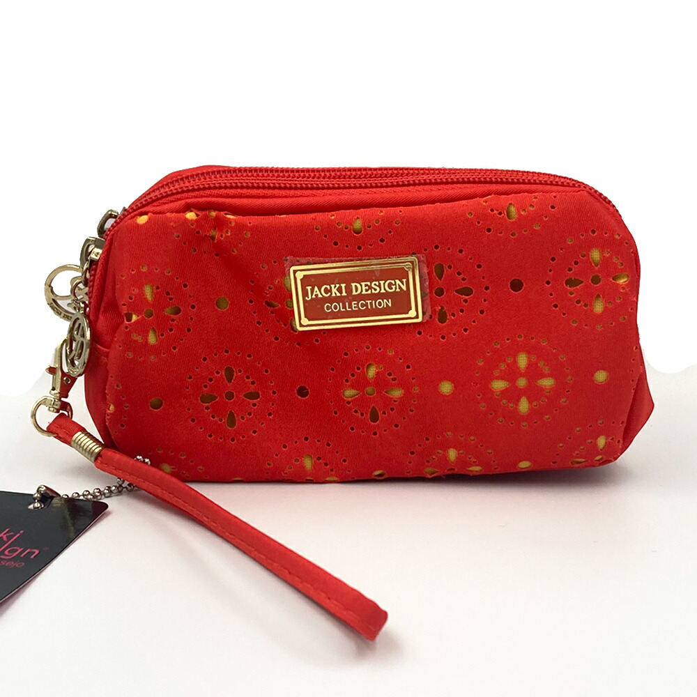 【楽天市場】Jackidesign（ジャッキーデザイン） ダブルジップポーチ(オレンジ)【Cosmopolitan】ABC38016OR ...
