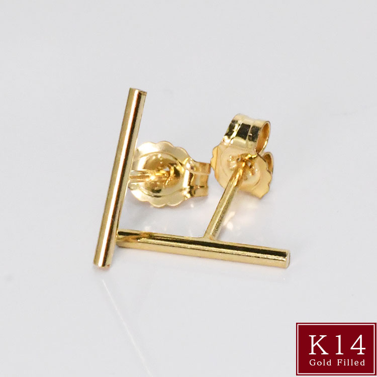 【楽天市場】K14 GF バースタッドピアス 14金 Gold Filled(ゴールドフィルド） 地金 ピアス 金張り K18 (18金 )ジュエリーと見分けがつかない風合いと質感 イエロー ...