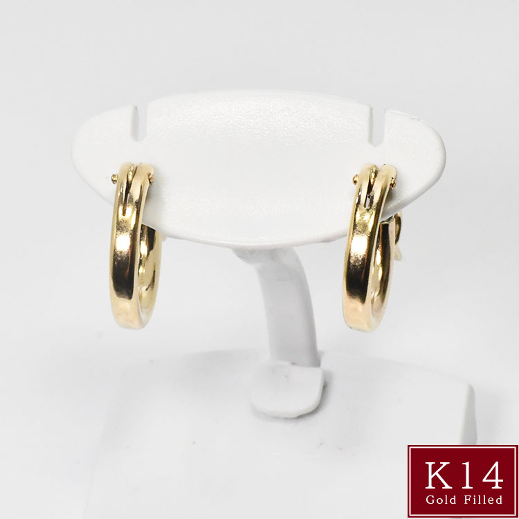 【楽天市場】K14 GF フープピアス 13mm クロッシングピアス 14金 Gold Filled(ゴールドフィルド） 地金ピアス 金張り K18 (18金 )ジュエリーと見分けがつかない ...
