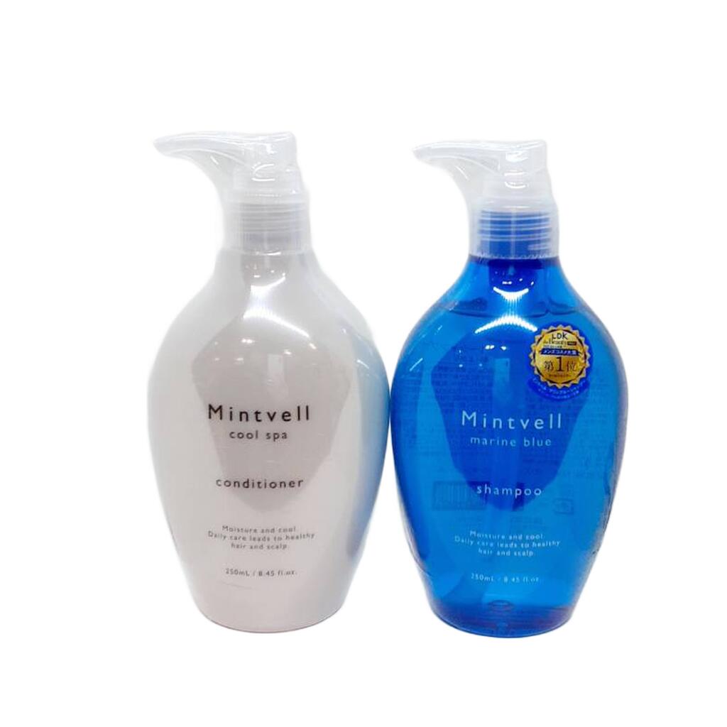 【楽天市場】【セット】 サンコール ミントベル マリンブルー シャンプー クール スパコンディショナー 250mL /250mL セット 冷感 クールシャンプー 頭皮クレンジング ニオイ 涼感 ...