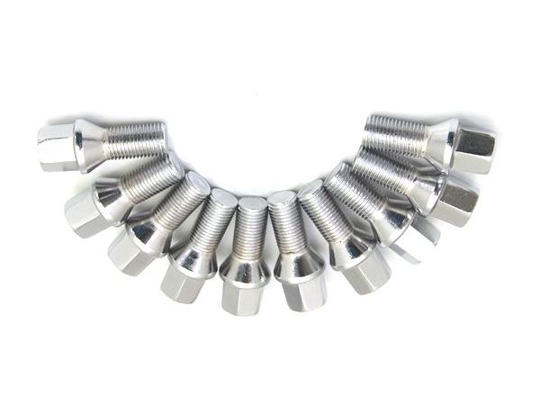 【楽天市場】メール便送料無料 ホイールボルト M14×P1.5 首下25mm 60度 10個セット クロームメッキ クロムメッキ ホイールスペーサーボルト ラグボルト 腰下 輸入車用 タイヤ ...