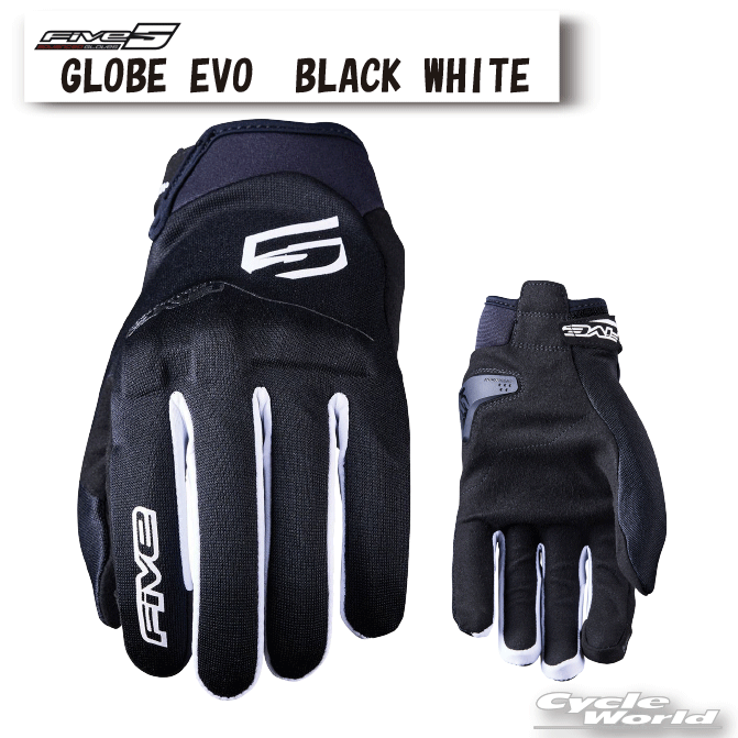 【楽天市場】☆*正規品【Five】GLOBE EVO《BLACK WHITE》ツーリンググローブ メッシュ ストリート 街乗り スマホ対応 スマホタッチ プロテクター グローブエボ メンズ ...