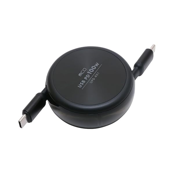 【楽天市場】MCO USB Type-C ケーブル コードリールタイプ 【からみにくい設計】 USB PD100W 対応 1m ブラック Z1703：サイクルコネクション楽天市場店