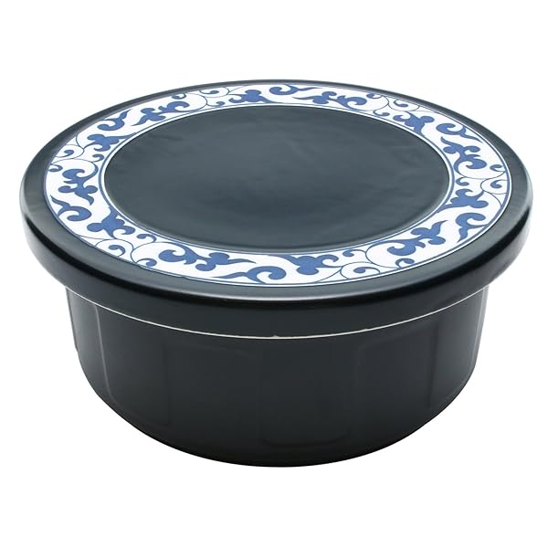 【楽天市場】有田焼 セラミック おひつ ご飯 保存 1.5合 電子レンジ対応 平蓋 黒唐草 Y050-2：サイクルコネクション楽天市場店