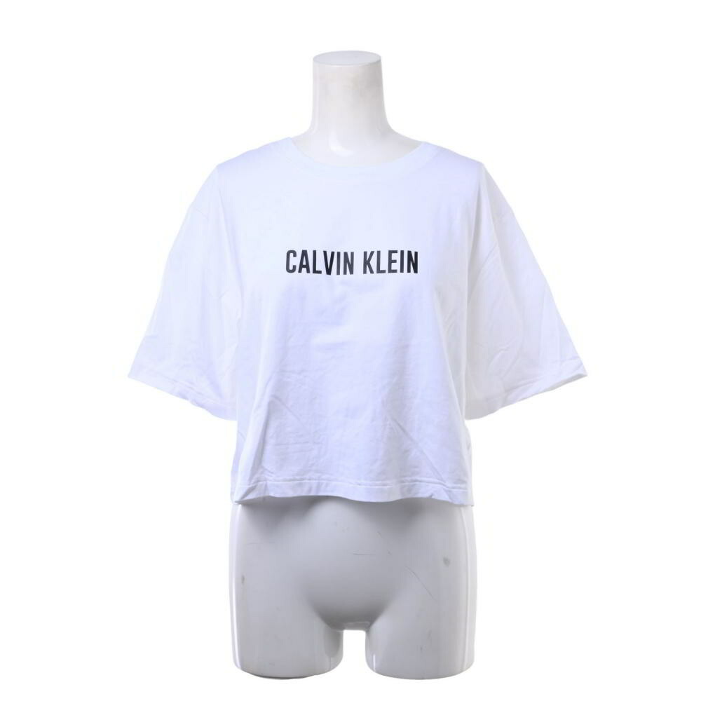 【楽天市場】Calvin Klein (CK) ロゴプリント バックスリット クロップド Tシャツ M ホワイト カルバンクライン 【中古 ...