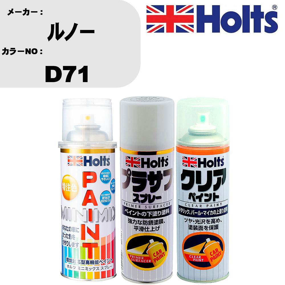 【楽天市場】車 塗装 スプレー ルノー D71 ペイントスプレー+プラサフホワイト(MH11501)+クリア(MH11604)セット カラー ...
