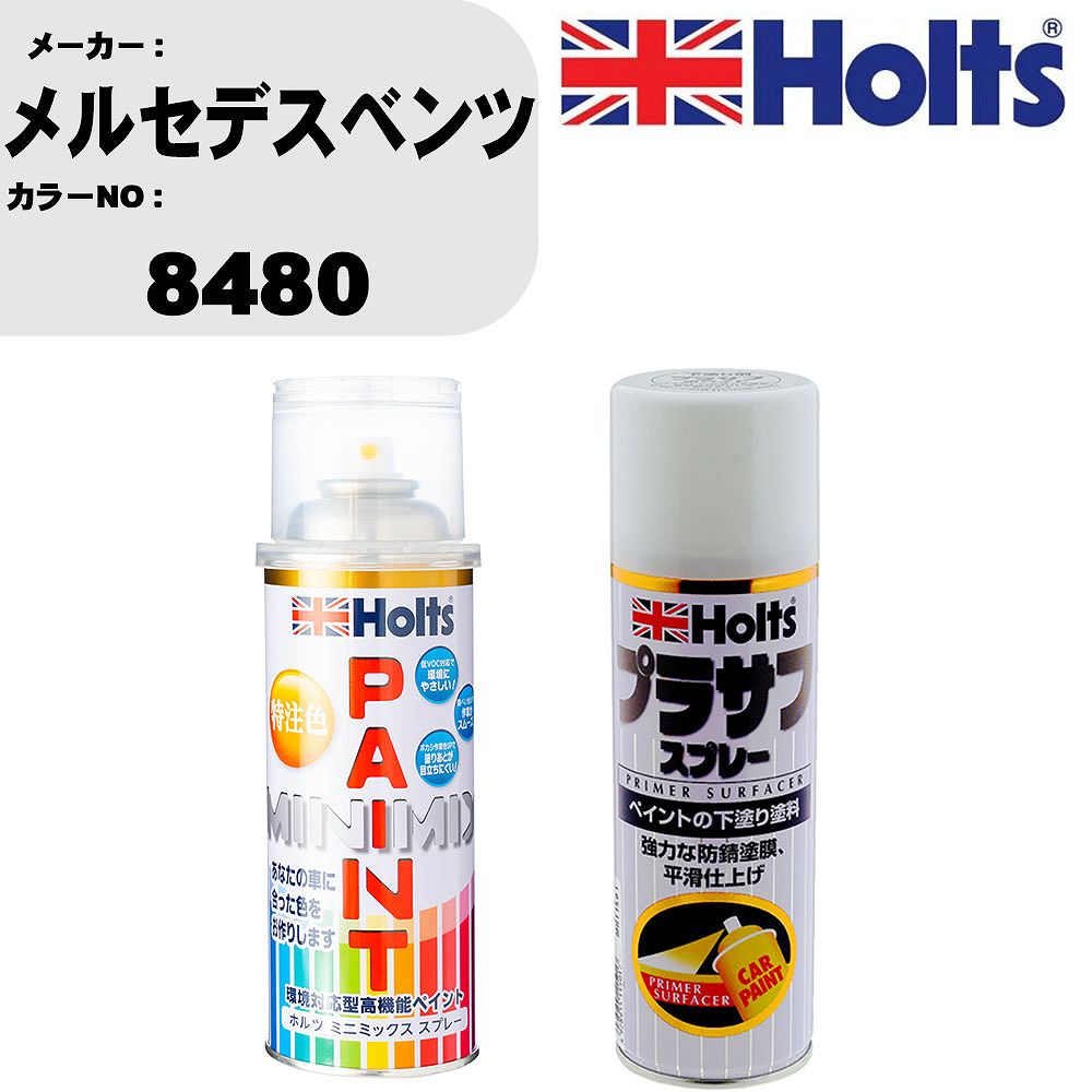【楽天市場】車 塗装 スプレー メルセデスベンツ 8480 ペイントスプレー+プラサフホワイト(MH11501)セット カラースプレー ホルツ ...