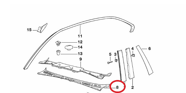 【楽天市場】BMW カウルトップカバー 右側 純正 新品 3シリーズ E36 51711960844 カウルカバー カウルトップカバー カウル ...