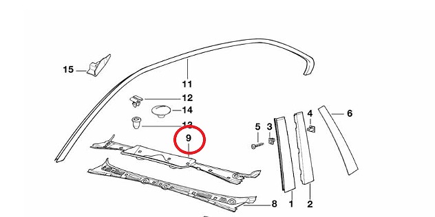 【楽天市場】【7/4-11限定 全品P10倍(エントリー要)】BMW カウルトップカバー 純正 新品 3シリーズ E36 ...
