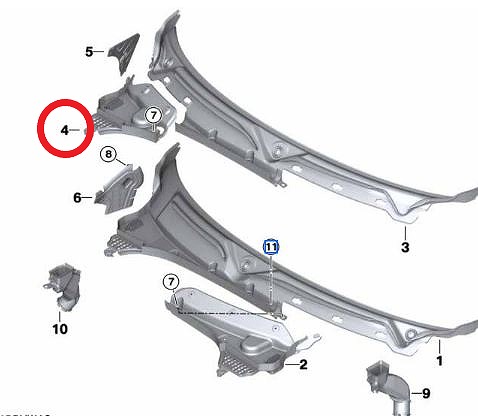 【楽天市場】BMW MINI カウルカバー 右側 純正 新品 F55 F56 F57 51717305494 カウルカバー カウルトップカバー ...
