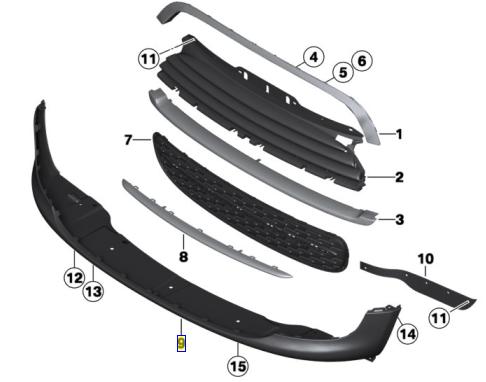 【楽天市場】BMW MINI ミニ 純正 フロント バンパースポイラー R56 R55 R57 51117248788：輸入車パーツ専門店 D ...