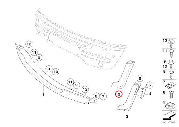 【楽天市場】BMW MINI ミニ 純正 フロントバンパー サイドスポイラー 左側 R50 R52 R53 純正品番:51117130311 ...