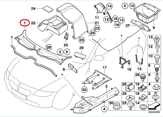 【楽天市場】BMW Z4(E85/E86)カウルカバー 右ハンドル車用純正 OE番号：51717043619：D-STIMMER