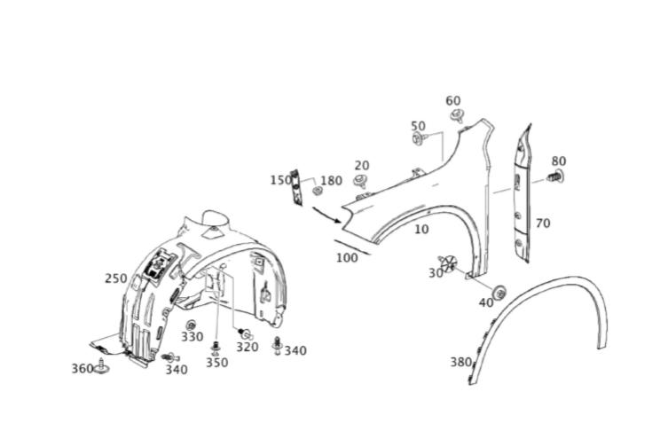 【楽天市場】【6/4-11限定 全品P10倍(エントリー要)】Mercedes-Benz メルセデス・ベンツ 純正 フロントフェンダー RH ...