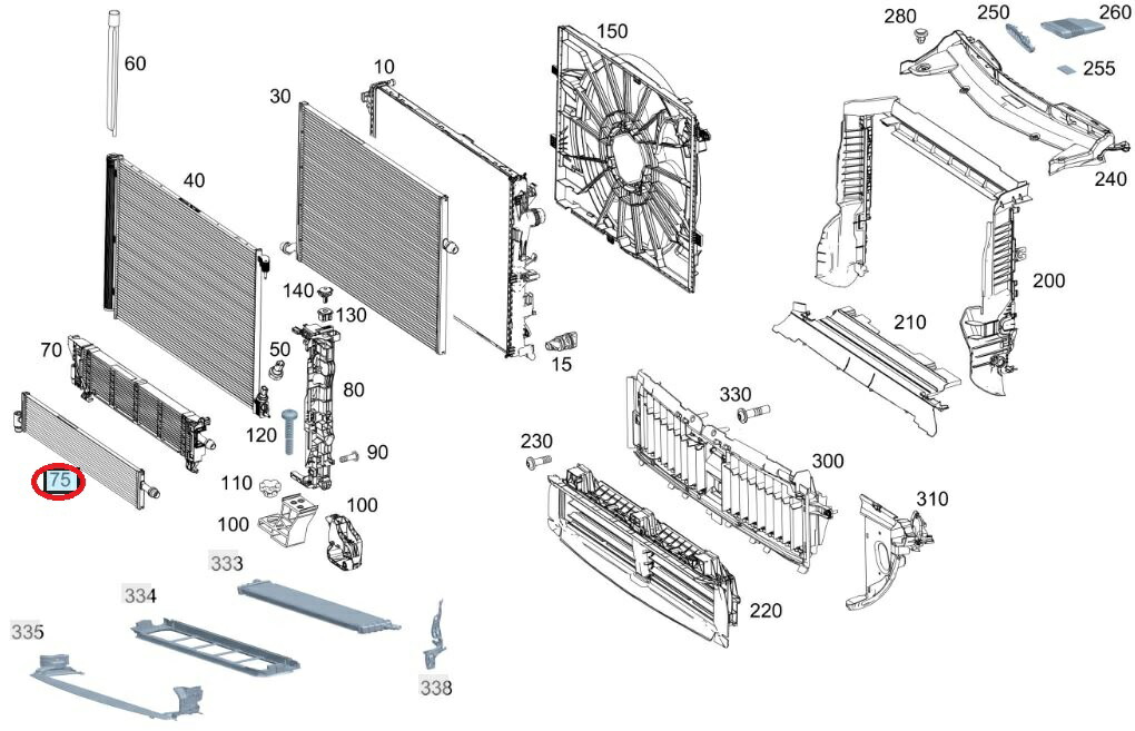 【楽天市場】Mercedes-Benz（メルセデスベンツ） ラジエター 純正 新品 Cクラス W205 Eクラス W213 CLSクラス ...