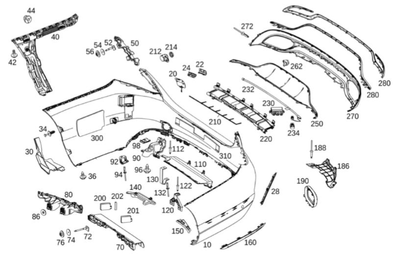 【楽天市場】Mercedes-Benz メルセデス・ベンツ 純正 リアバンパーロアカバー Cクラス 純正品番:2058856238：輸入車 ...