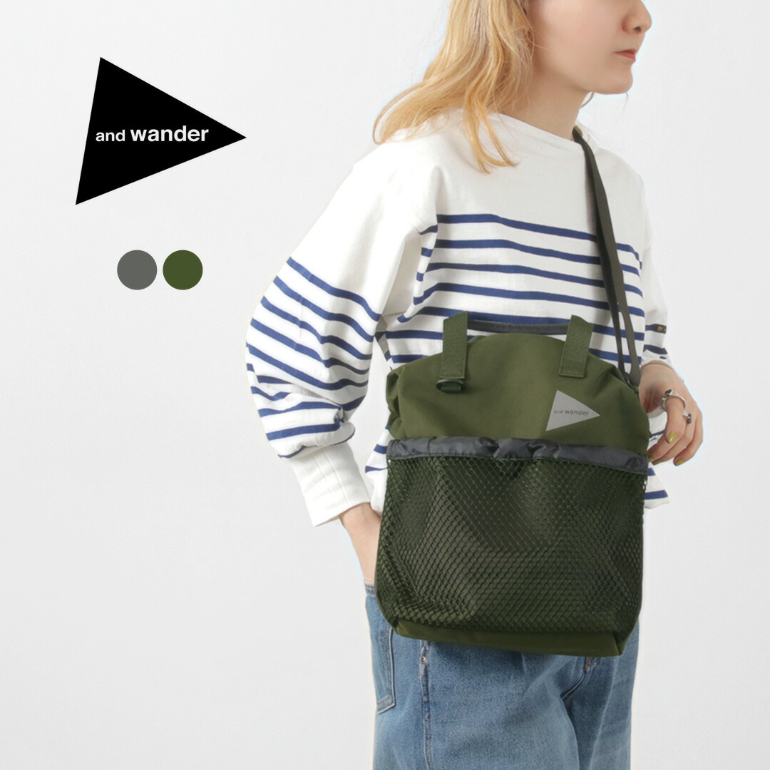 【楽天市場】AND WANDER（アンドワンダー） PE/CO 2Way バッグ / メンズ レディース ユニセックス ショルダー ...