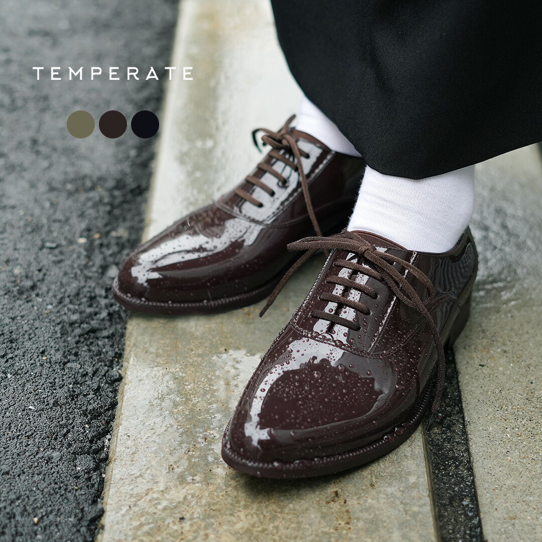 【楽天市場】TEMPERATE（テンパレイト）OSTERA レースアップ マニッシュシューズ / レインシューズ レディース 雨靴 ゴム PVC きれいめ オケージョン オフィス ...