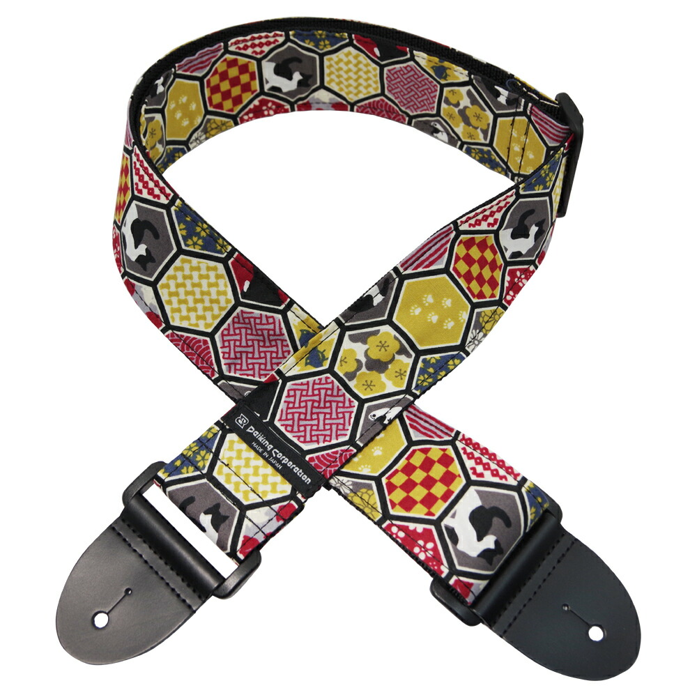 【楽天市場】【送料無料】Daikingギターストラップ・ハチワレ亀甲猫柄【ギター＆ベースストラップ】【クロネコネコポスにてポストへお届け】【在宅の必要無し】：Daiking ...