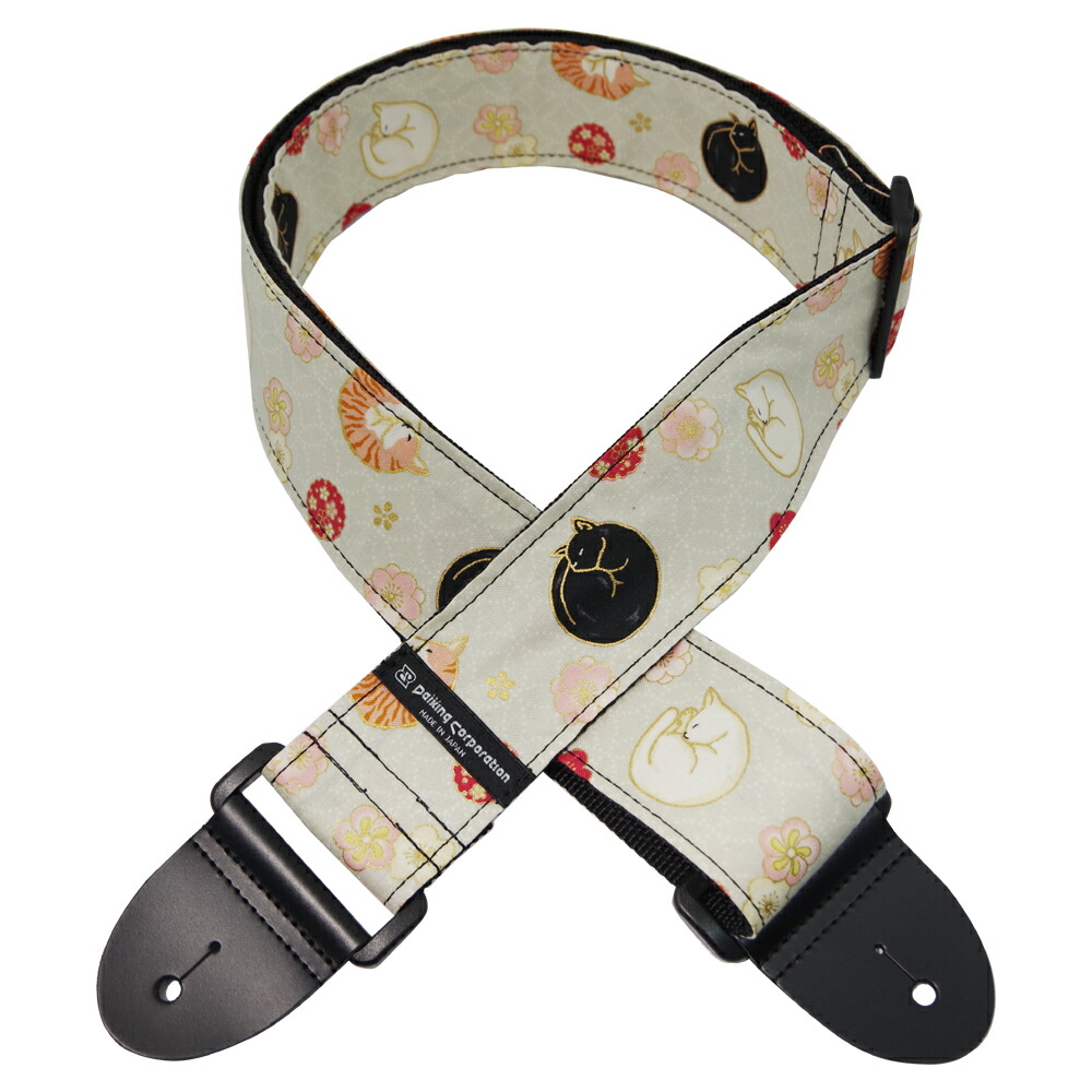 【楽天市場】【送料無料】Daikingギターストラップ・ 丸猫柄【ギター＆ベースストラップ】【クロネコネコポスにてポストへお届け】【在宅の必要無し】：Daiking Corporation楽天市場店