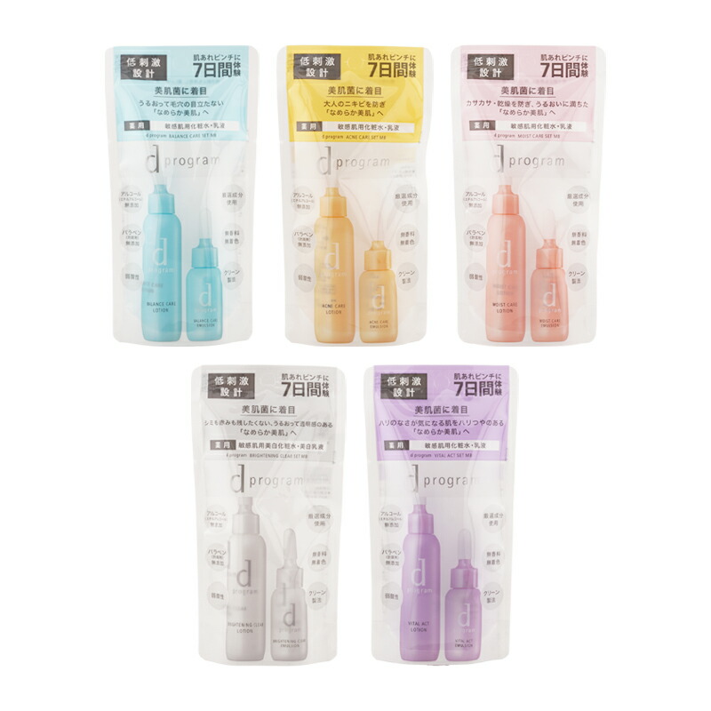 【楽天市場】dprogram ディープログラム 7日間トライアル セット MB[5種類から選べる] 敏感肌用 化粧水 23mL 乳液 11mL なめらか美肌[ギフトラッピング対応]：DAIKISHOP