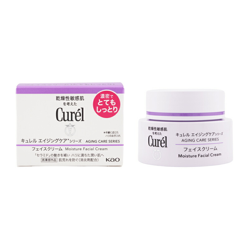 【楽天市場】Curel キュレル エイジングケアシリーズ フェイスクリーム 40g 無香料 無着色 アルコールフリー 消炎剤配合[ギフトラッピング対応]：DAIKISHOP