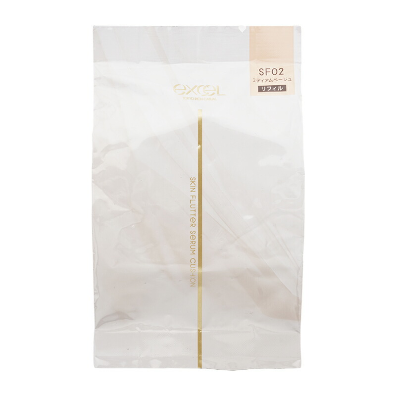 【楽天市場】excel エクセル スキンフラッター セラムクッション SF02 ミディアムベージュ リフィル SPF50+ PA++++ 13g 薄膜カバー 保湿 [ギフトラッピング対応 ...