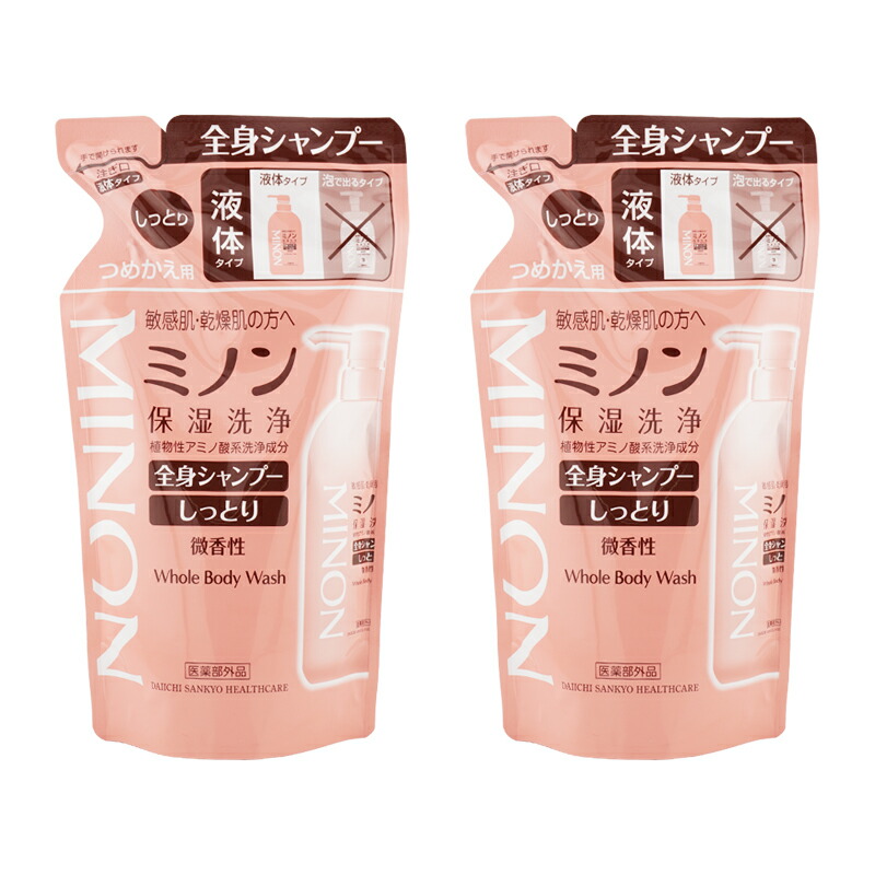 【楽天市場】[2個セット]MINON ミノン ミノン全身シャンプーしっとりタイプ 詰替え 380ml 微香性 ボディケア ボディソープ シャンプー レフィル[ギフトラッピング対応]：ダイキ楽天市場店