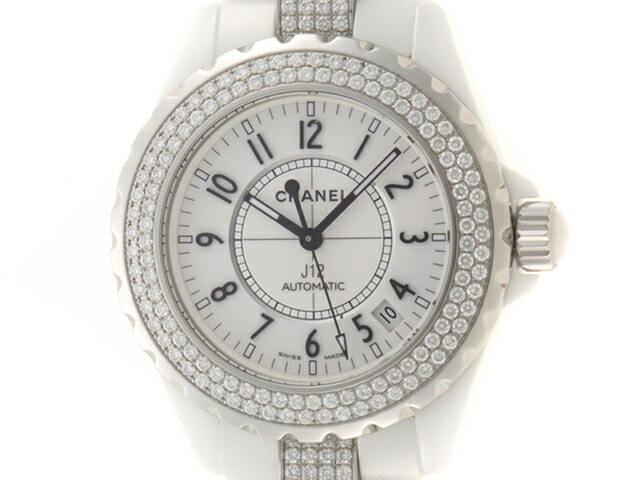 【楽天市場】CHANEL シャネル 腕時計 J12 H1422 センターダイヤ ブレスダイヤ ホワイトセラミック メンズ 自動巻き OH/外装 ...