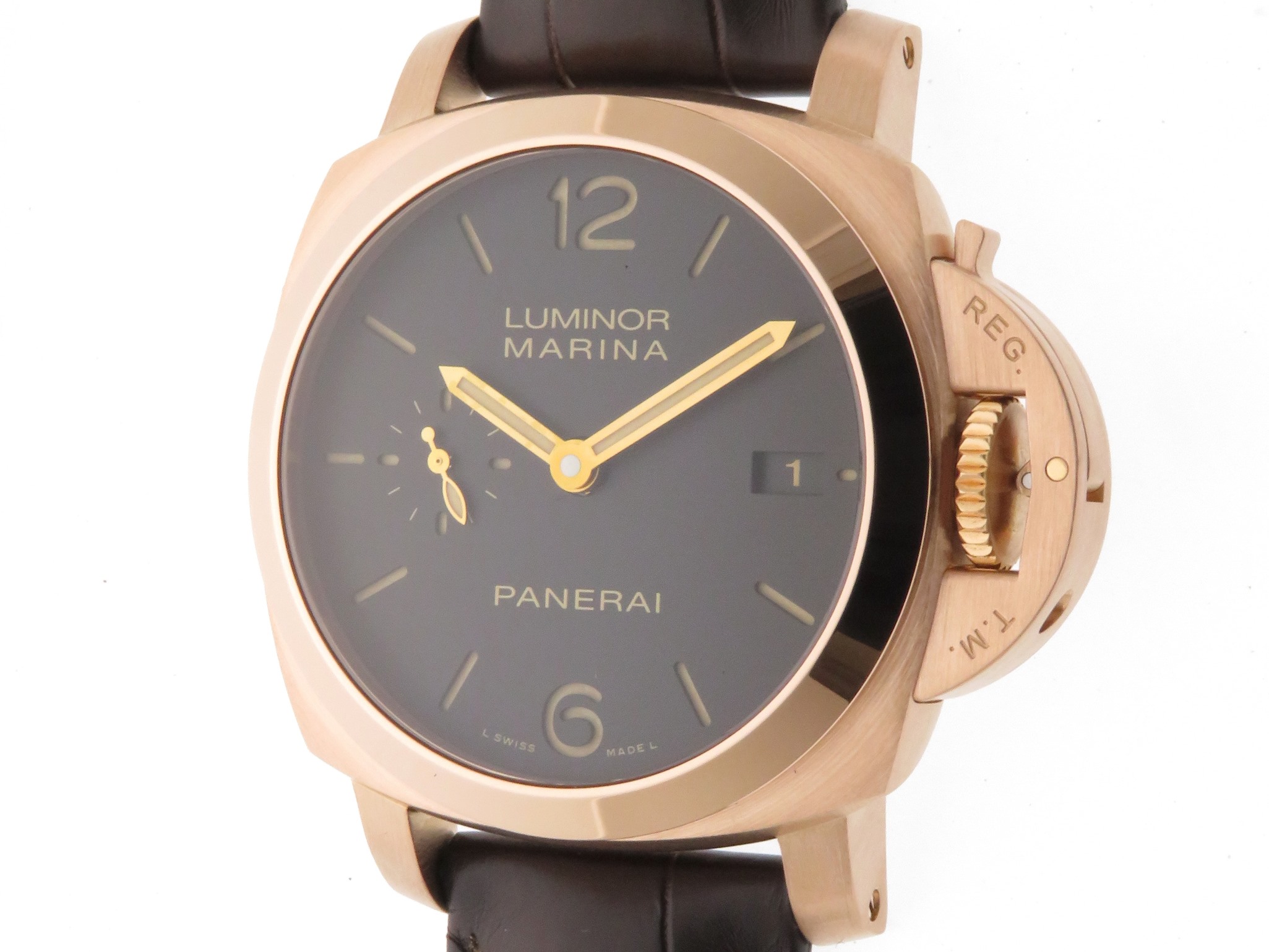 【楽天市場】PANERAI パネライ ルミノール1950 マリーナ3デイズ オートマチック オロロッソ PAM00393 自動巻き PG/革 ...